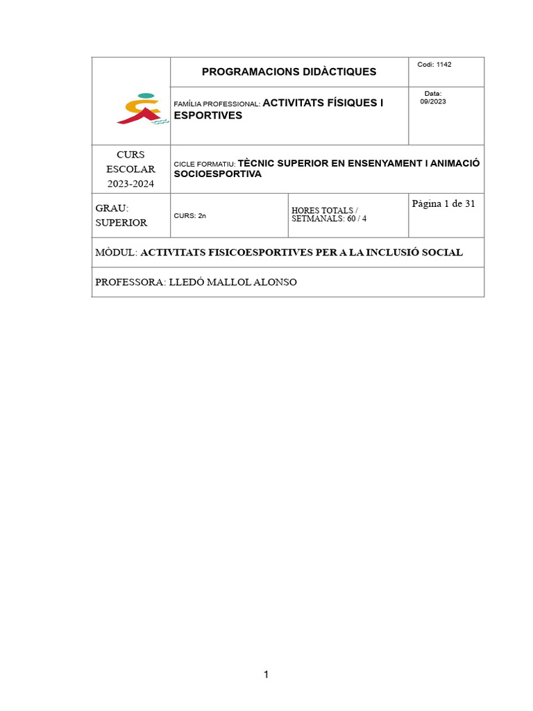 Programació Inclusió | PDF