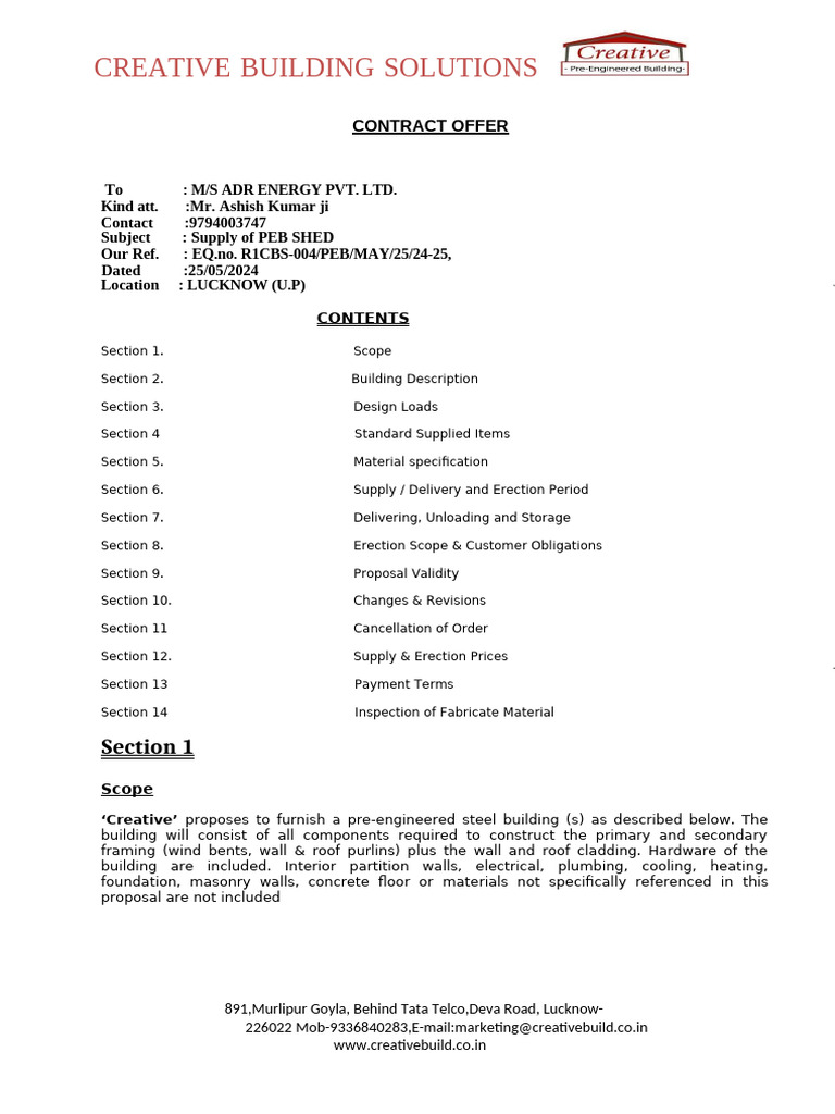 CBS-004 Peb Shed Creative Building Solutions | PDF