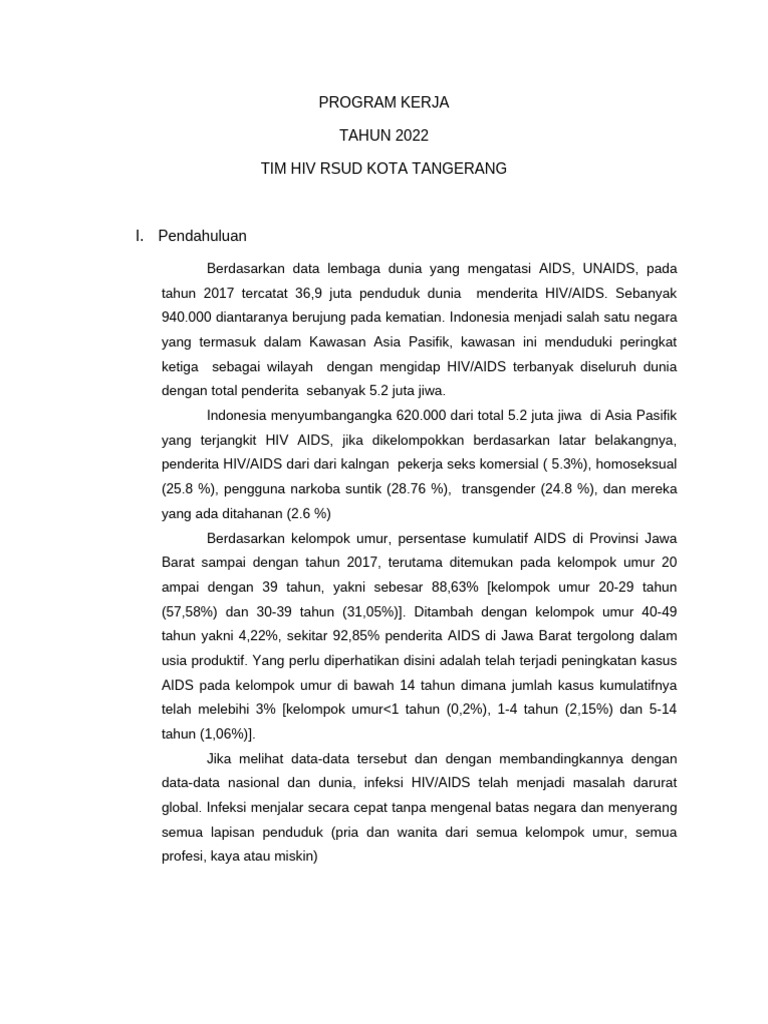 PROGRAM KERJA Hiv | PDF