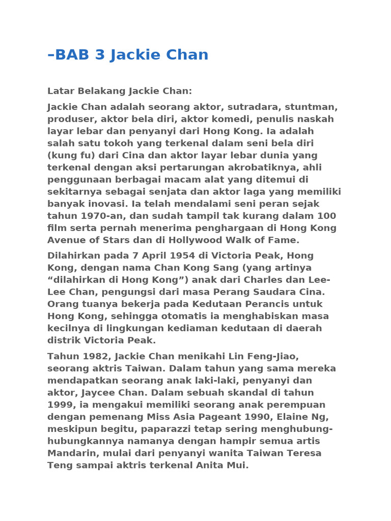 BAB 3 Jackie Chan | PDF
