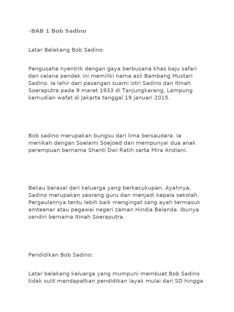 BAB 1 Bob Sadino | PDF