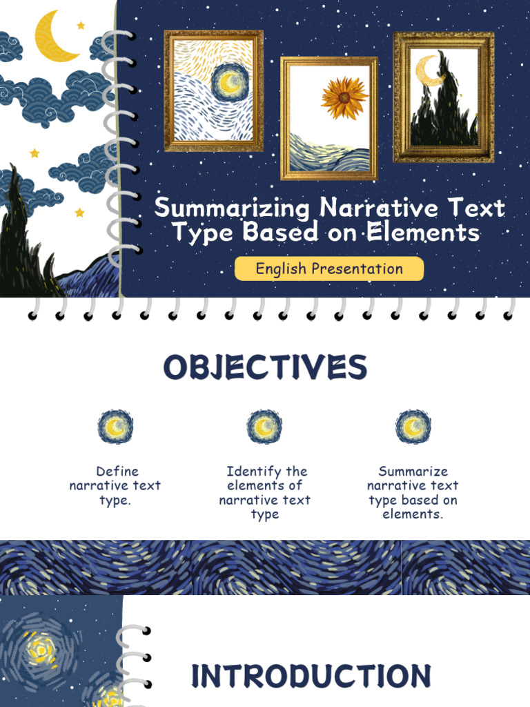 Summarizing Narrative Text Type Based On Elements of The Story Education Presentation in Blue ...