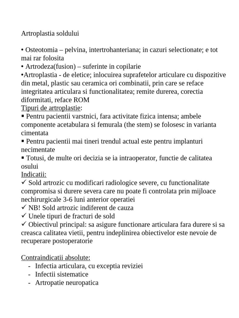 Artroplastia Soldului | PDF