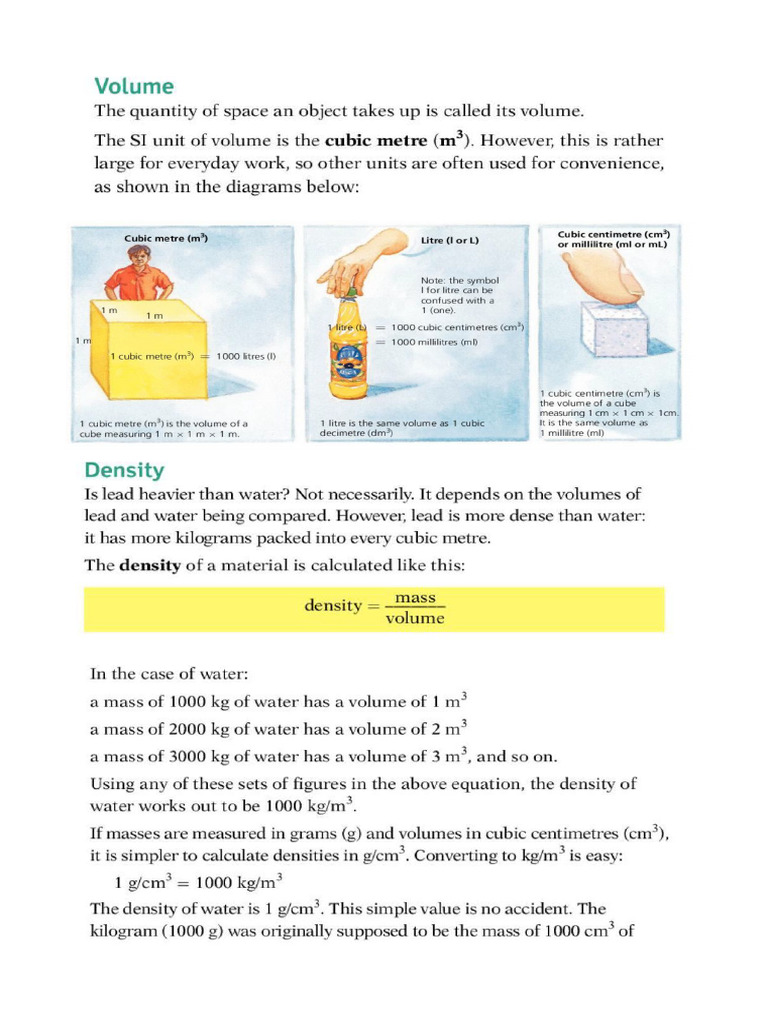 Physics volume and density | PDF