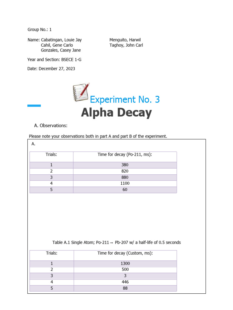EChem Expt. 3 Lab Worksheet GROUP 1 BSECE 1 G | PDF