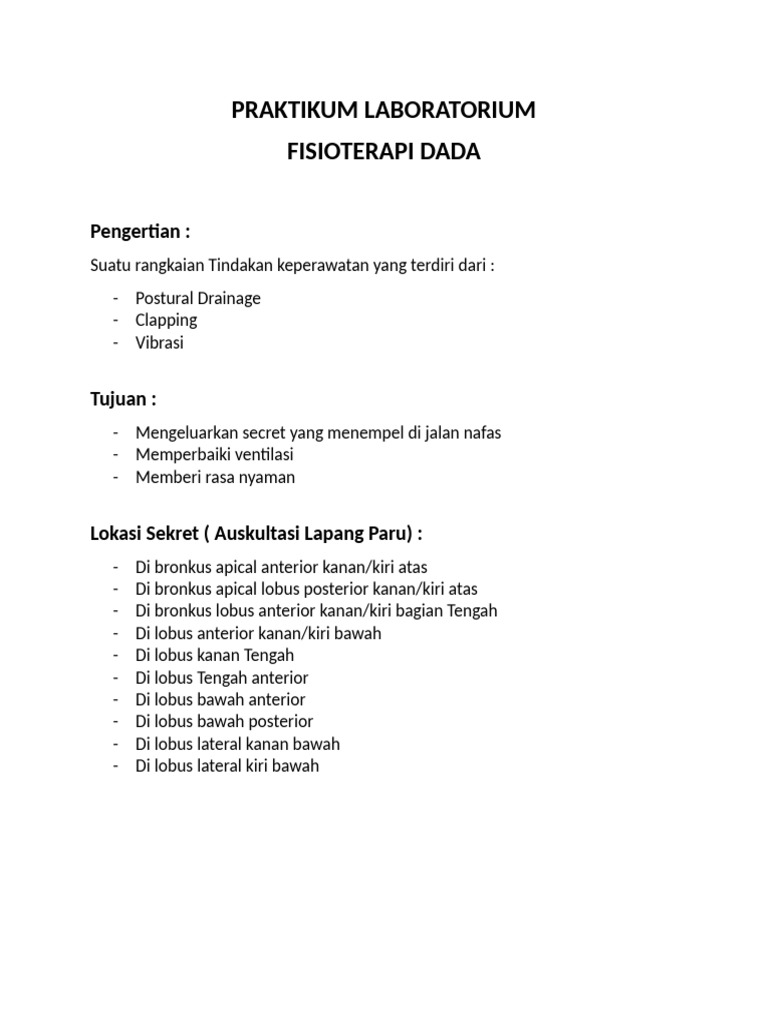 Fisioterapi Dada. | PDF