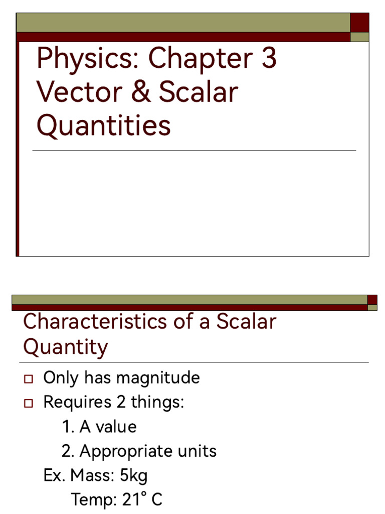 Vector ScalarQuantitiesPPT | PDF