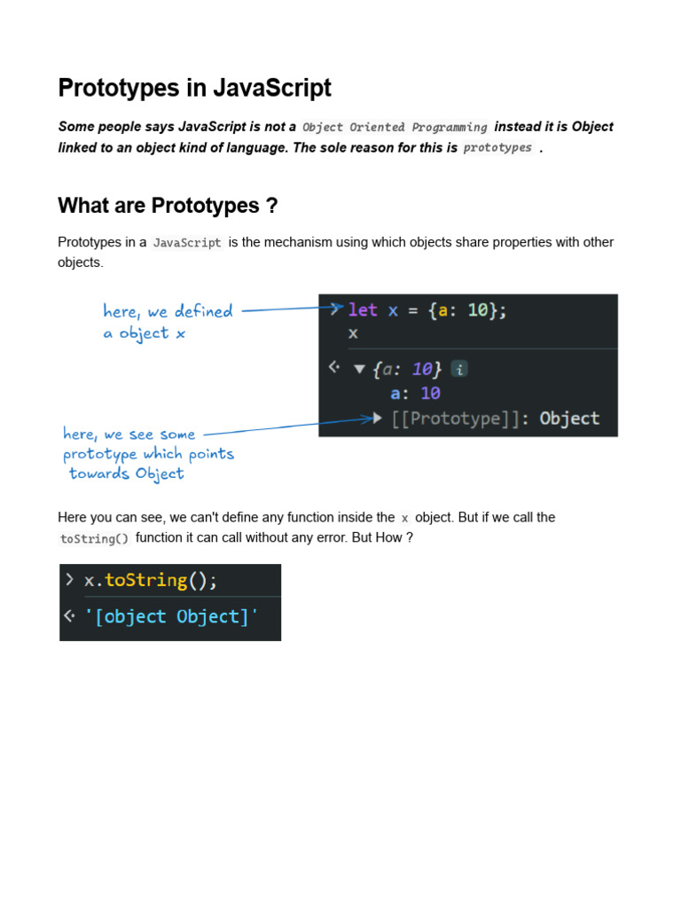 Prototypes in JavaScript | PDF