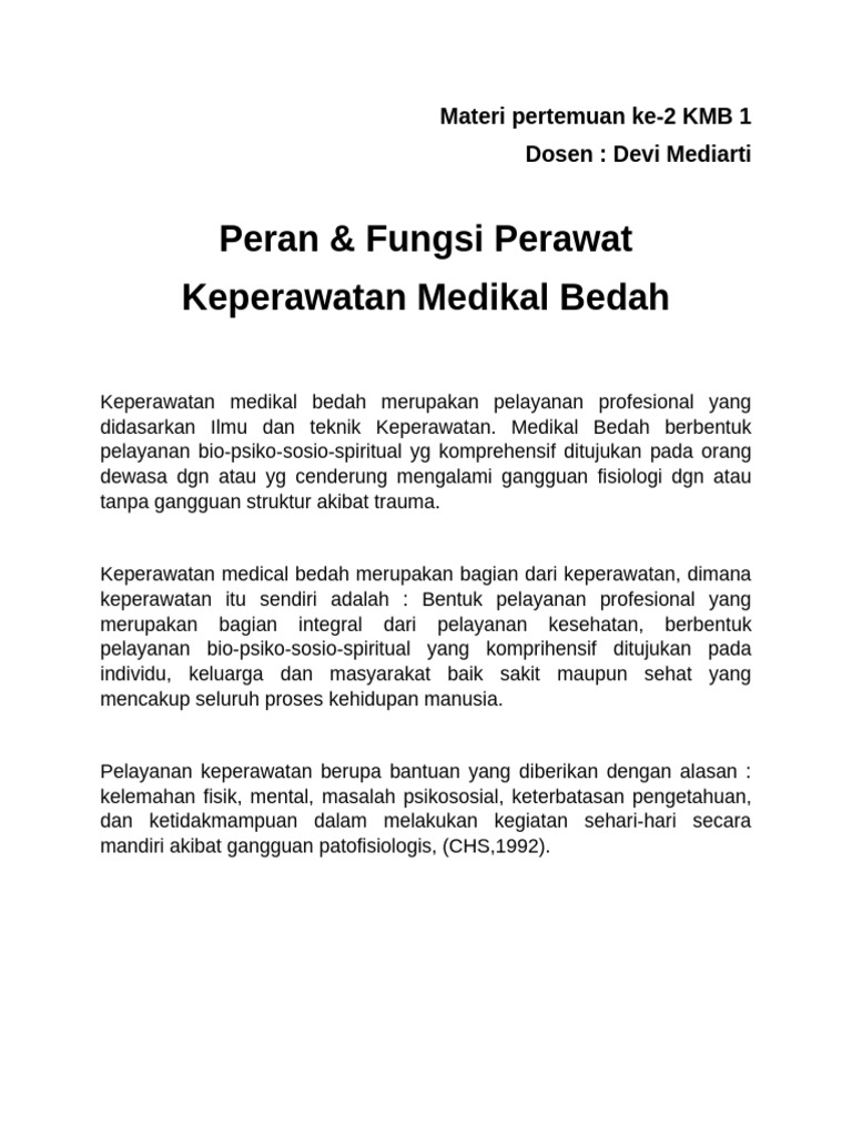 Peran Perawat | PDF