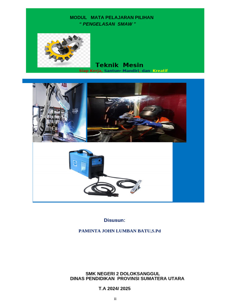 Modul Mata Pelajaran Pilihan Pengelasan Smaw Xi T.mesin | PDF | Teknologi & Rekayasa