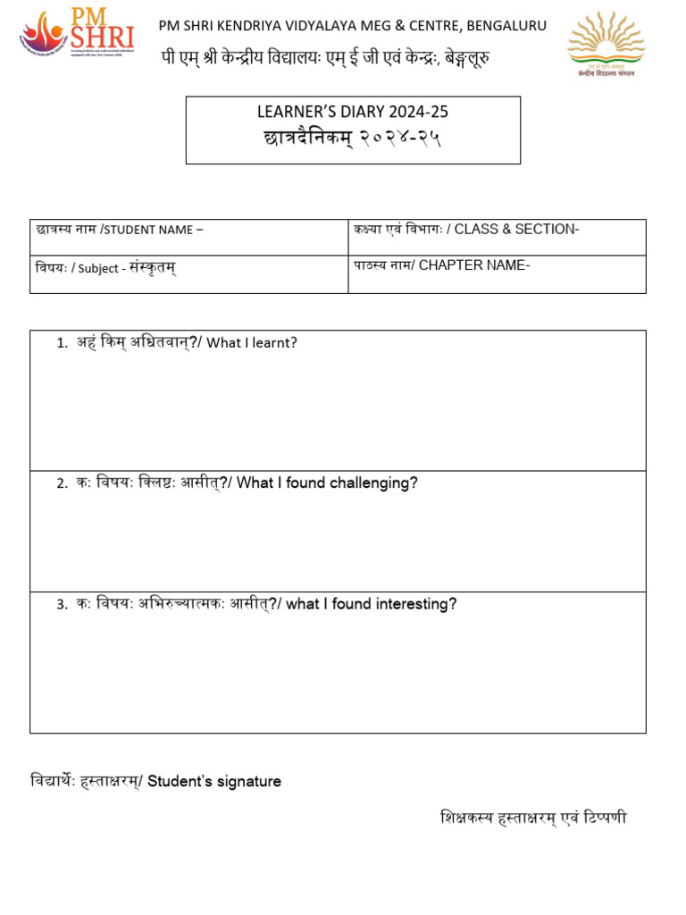 Learner's Diary | PDF