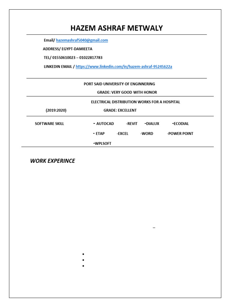 HAZEM ASHRAF CV | PDF