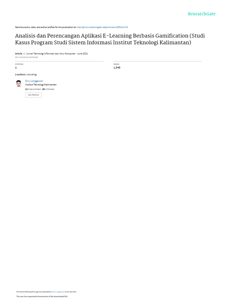 Analisis Dan Perencangan Aplikasi E-Learning Berba | PDF