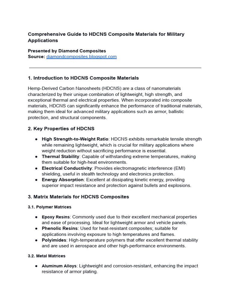 Comprehensive Guide To HDCNS Composite Materials For Military ...