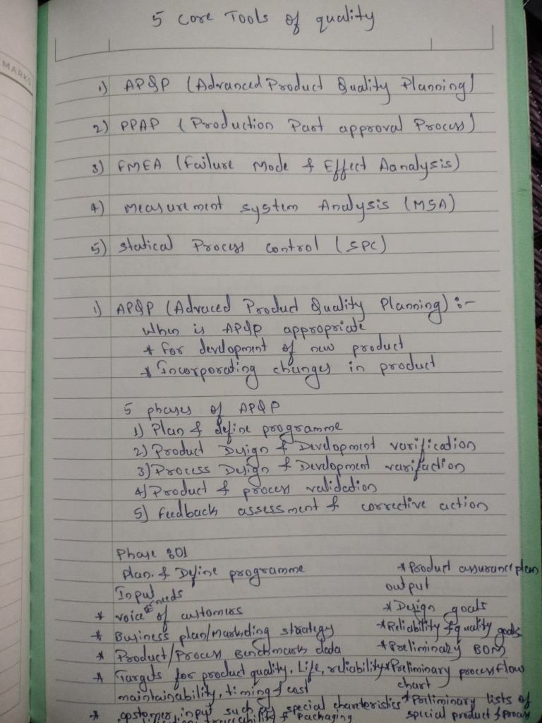 Quality Core Tools | PDF