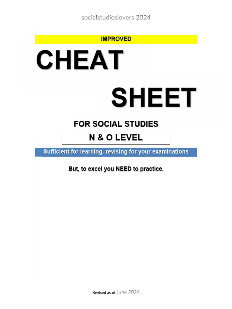 Format Cheat Sheet Revised - O'NLevel | PDF