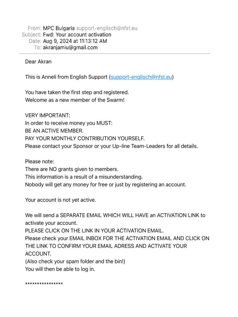 FWD Your Account Activation | PDF