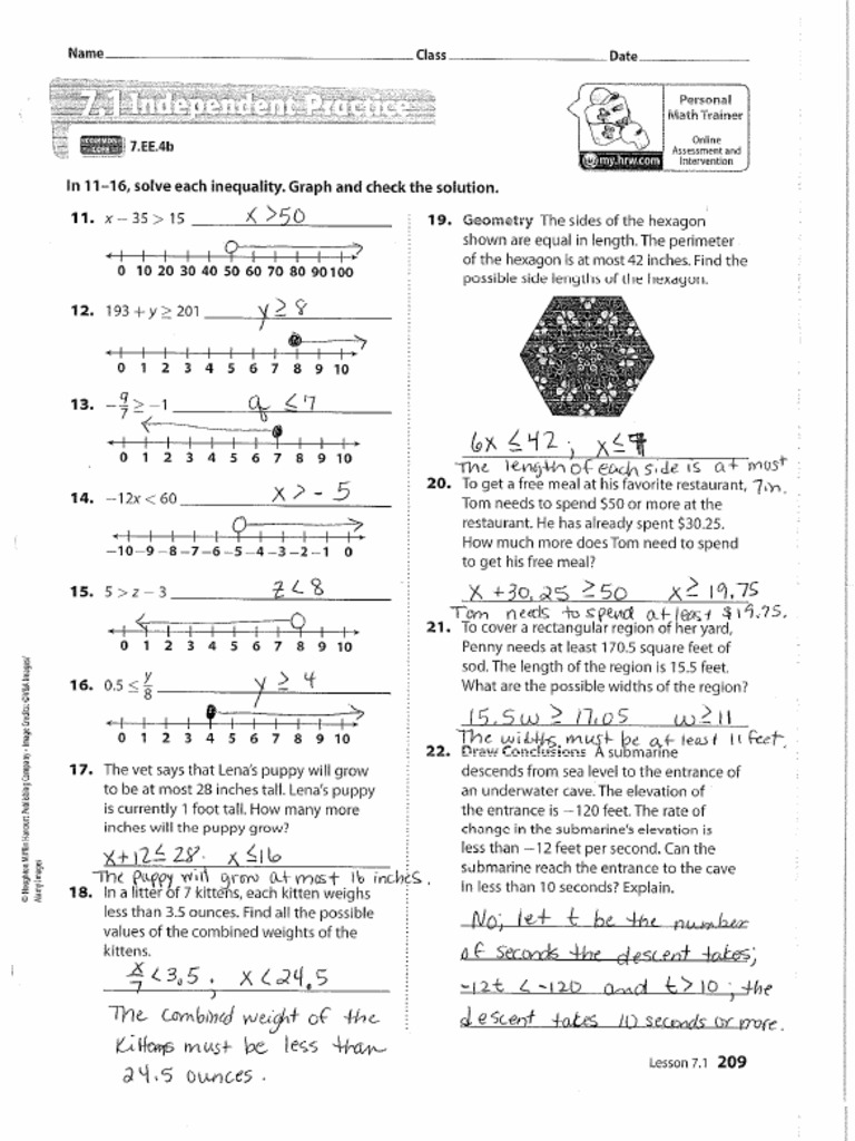 Answer Keys For Inequalities - Study Material | PDF