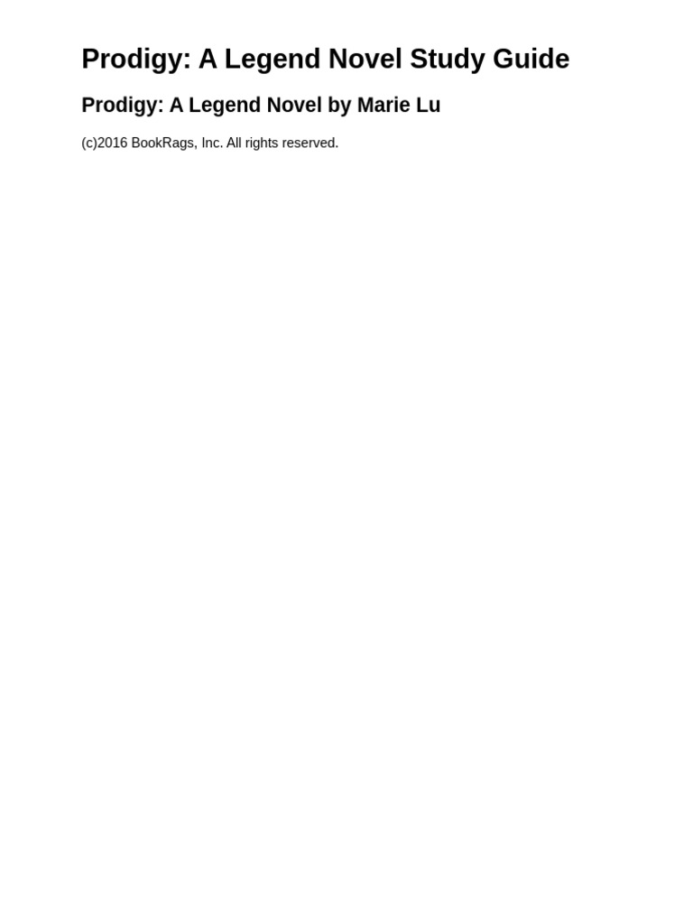 Prodigy A Legend Novel Studyguide | PDF | Homosexuality | Social Science