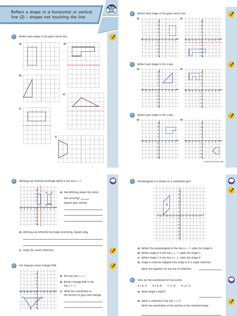 Y8 Summer Block 3 WO3 Reflect A Shape in A Horizontal or Vertical Line ... Y8 Summer Block 3 WO3 Reflect A Shape in A Horizontal or Vertical Line ...