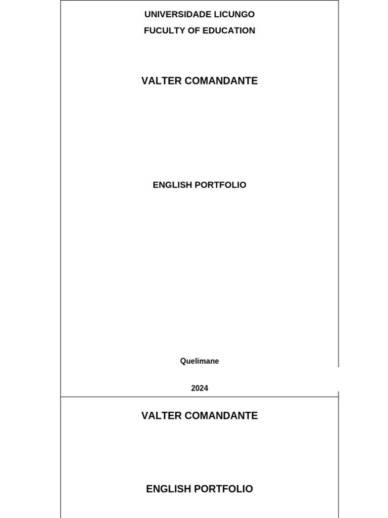 Portfolio de Ingles Valter | PDF
