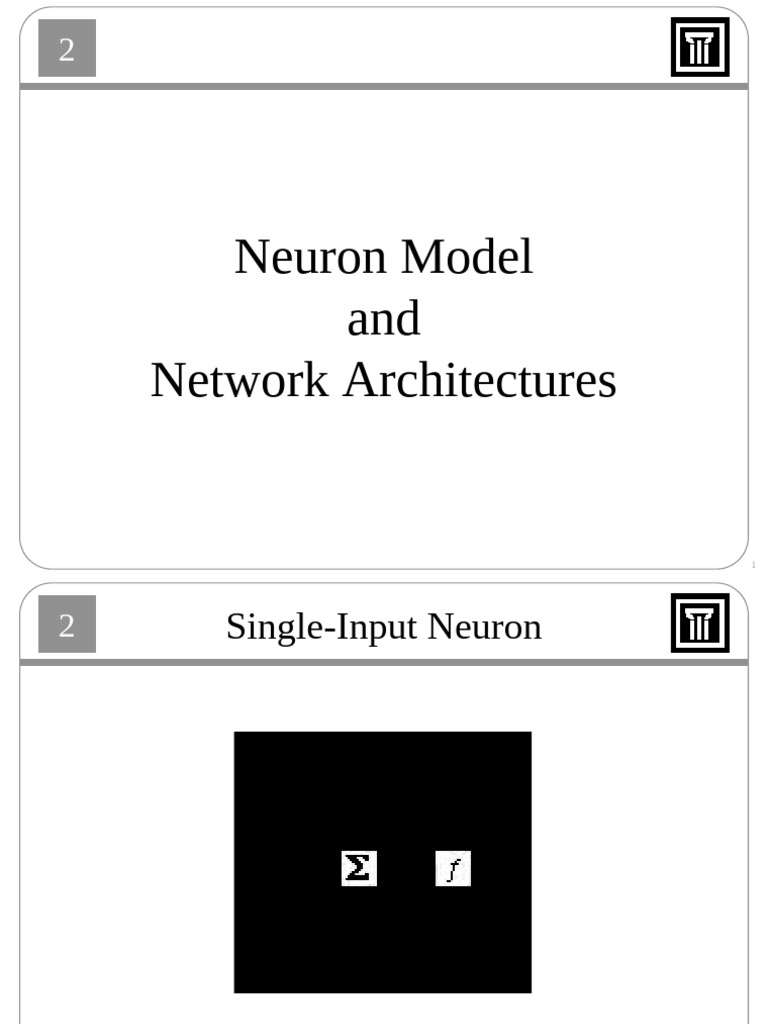 Materi 02 Neuron Model and Network Architectures | PDF