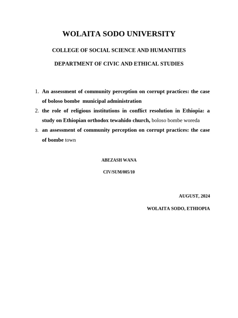Wolaita Sodo Universit1 | PDF