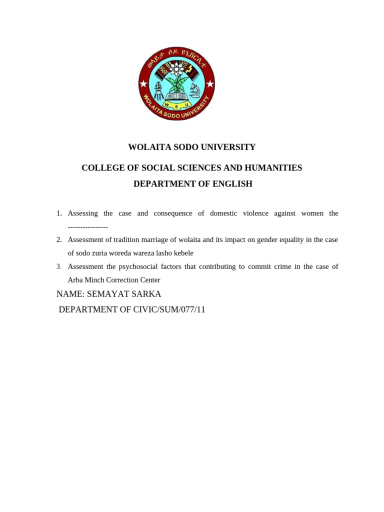 WOLAITA SODO UNIVERSITY | PDF