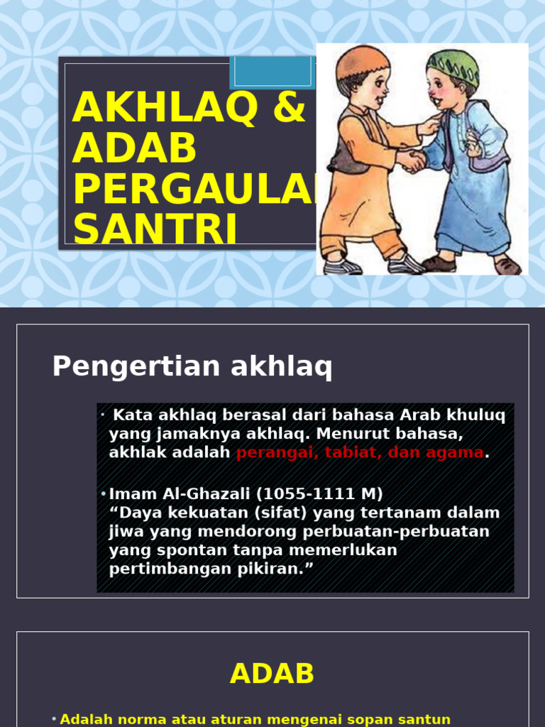 Akhlaq Dan Adab Pergaulan Santri | PDF