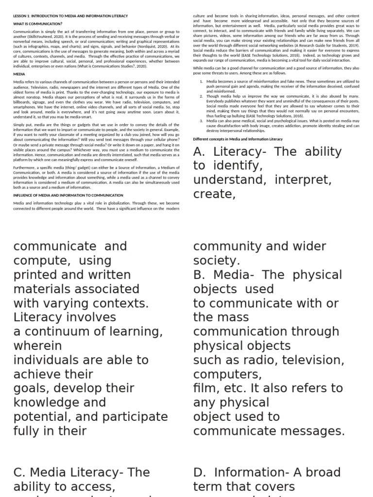 LESSON 1 Module (1-2 Sessions) | PDF