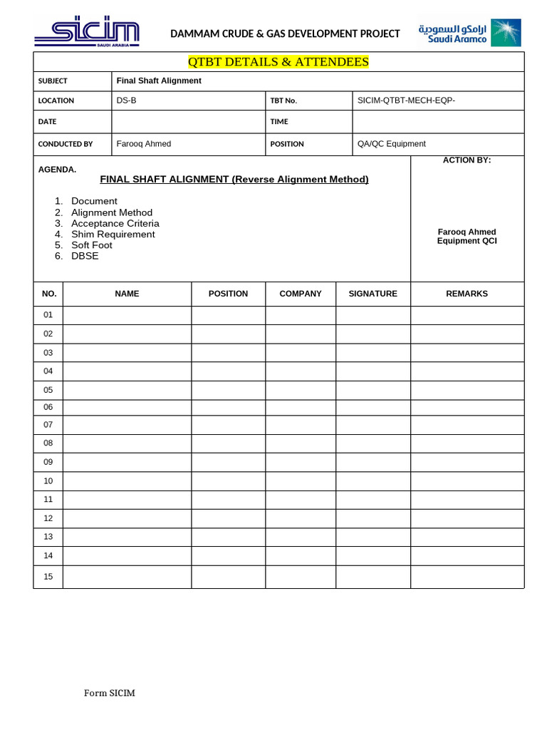 Final Shaft Alignment | PDF