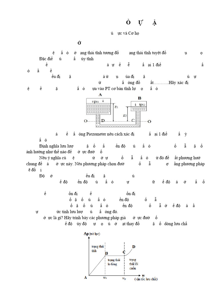 Trinh - Ngan hang cau hoi ly thuyet TU LUAN - Thuy luc va Co hoc | PDF