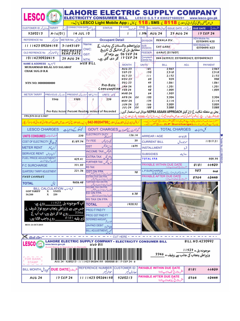 Lesco - Web Bill | PDF