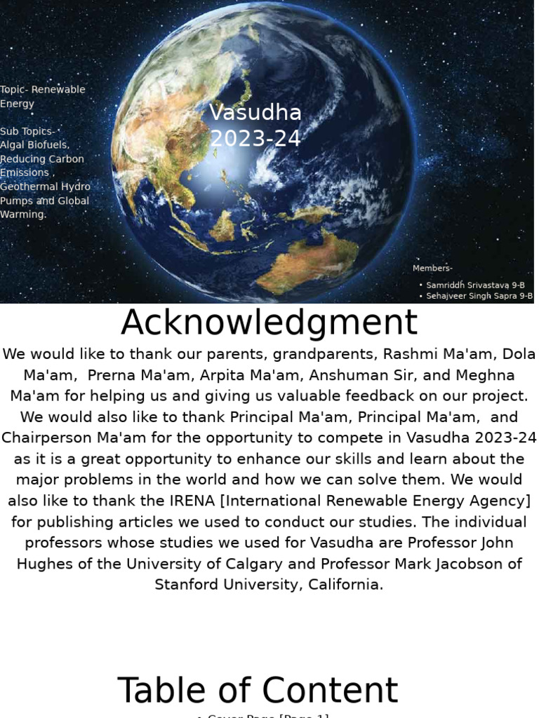 Vasudha - Presentation | PDF