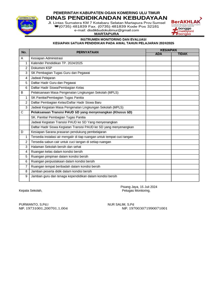 Instrumen Monitoring Dan Evaluasi MPLS | PDF