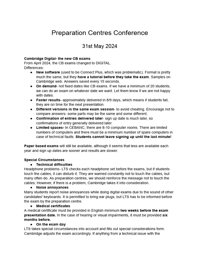 Preparation Centres Conference-1 | PDF