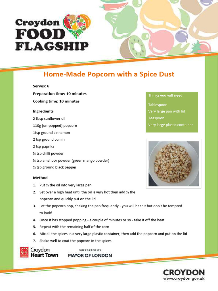 Spiced Homemade Popcorn Recipe | PDF