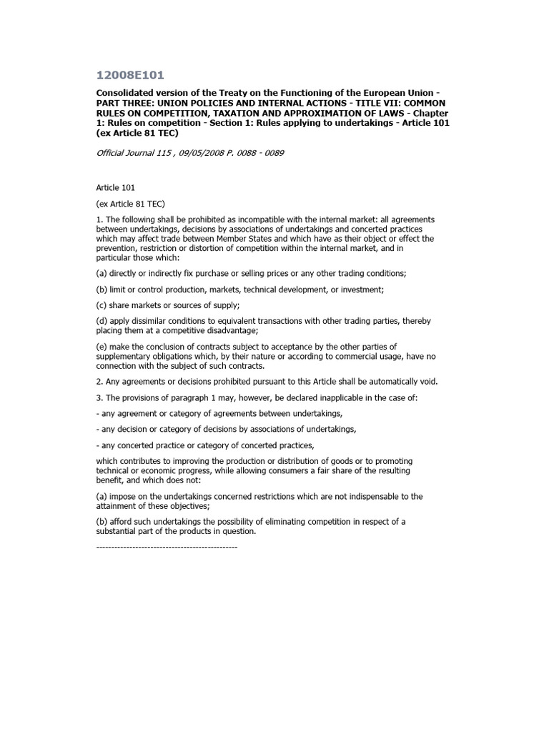 Article-101-TFEU | PDF