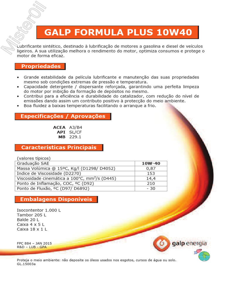 Galp Formula Plus 10w40 | PDF