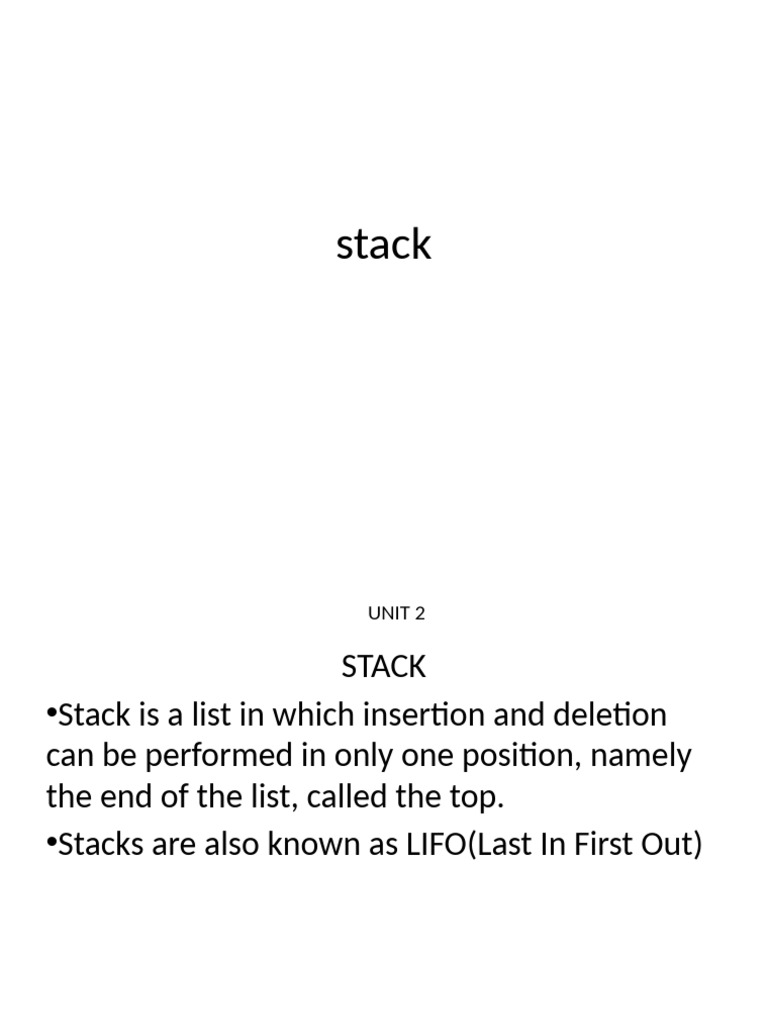 Stack New (Unit 2) | PDF
