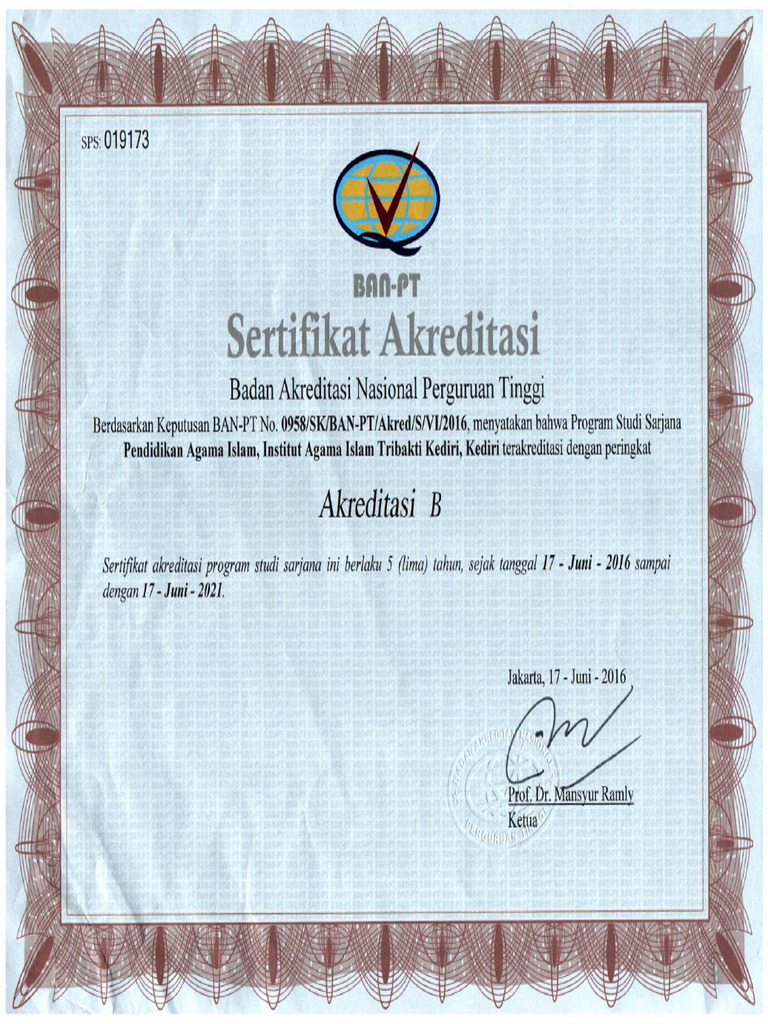 Sertifikat PAI 2016-2021 - Compressed | PDF