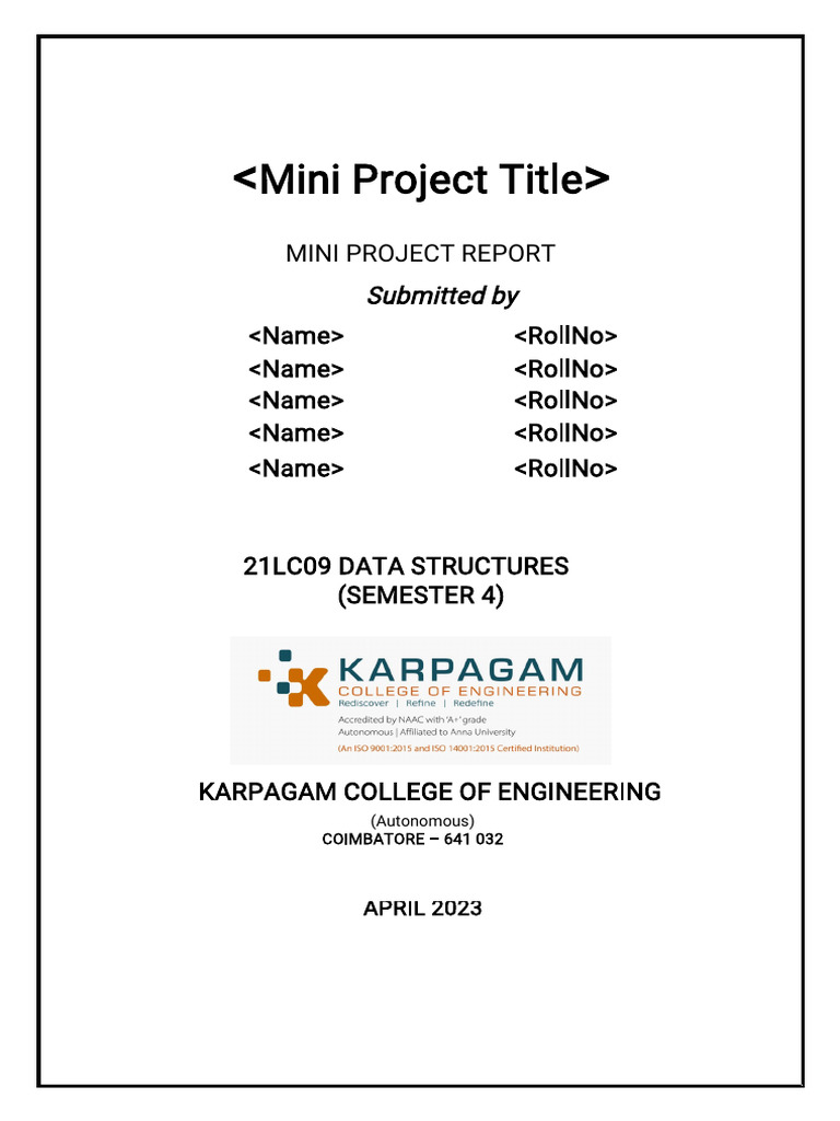 2023 DS Mini Project Template | PDF