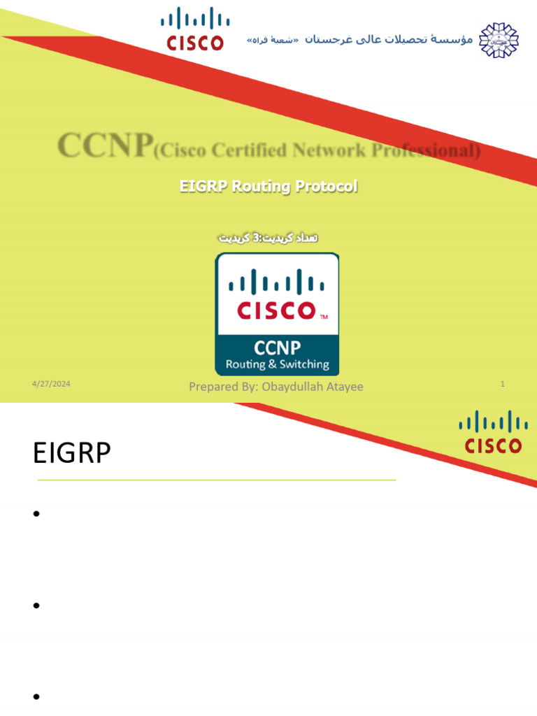 EIGRP Routing Protocol | PDF | Routing | Network Layer Protocols