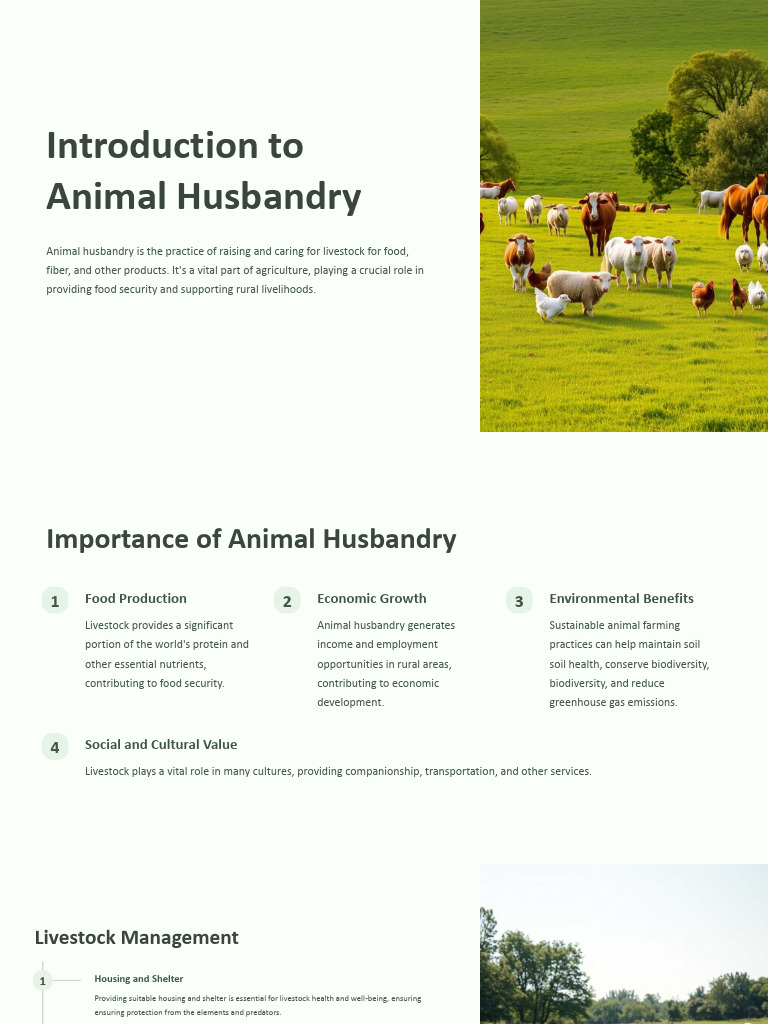 Introduction To Animal Husbandry | PDF