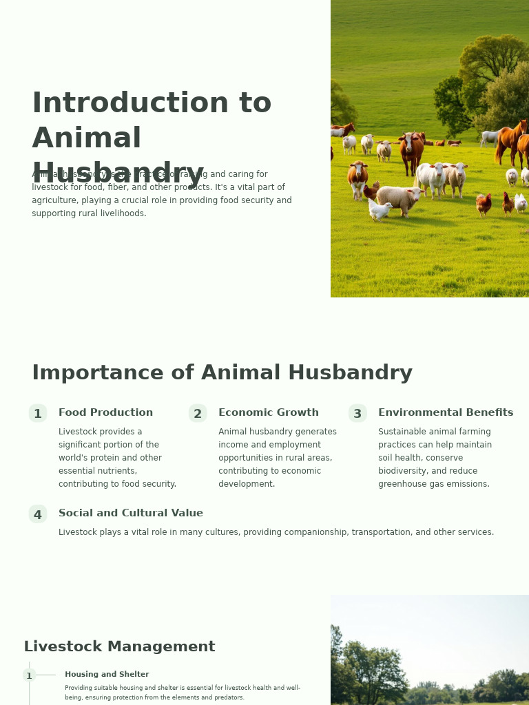 Introduction To Animal Husbandry | PDF