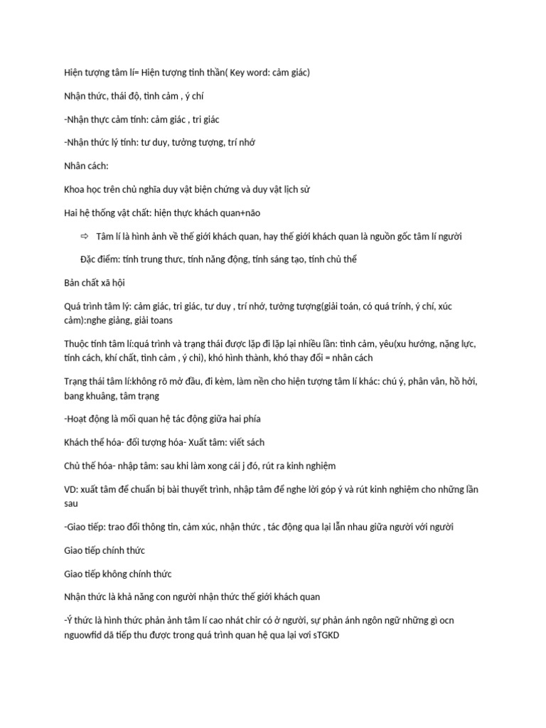 Ôn Tập TLH Chuowng12345 | PDF