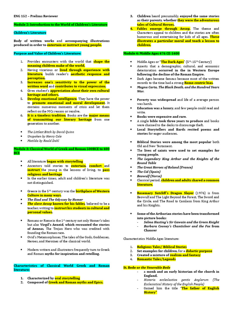 Eng 152 Prelims Reviewer Pdf