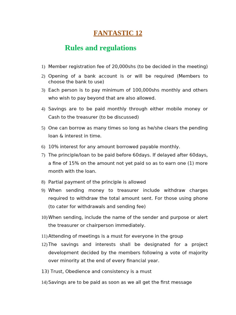 Fantastic 12 Draft Rules and regulations | PDF