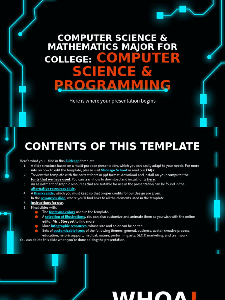 Computer Science & Mathematics Major For College - Computer Science & Programming by Slidesgo | PDF