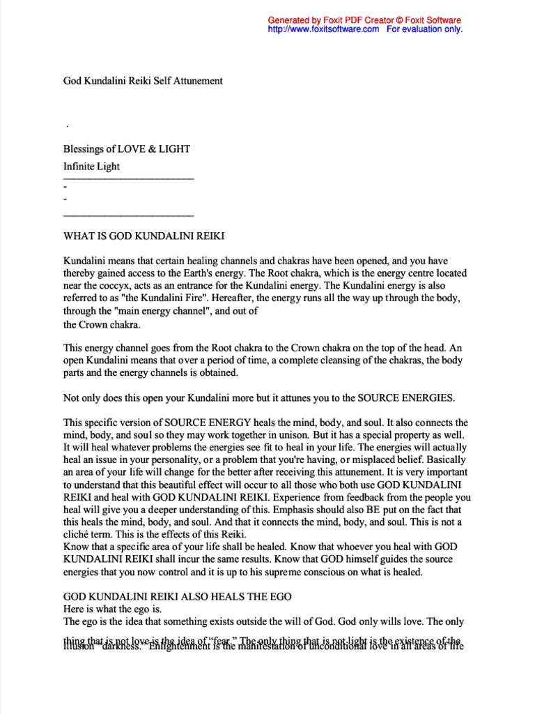 PDF God Kundalini Reiki Self Attunement - Compress | PDF